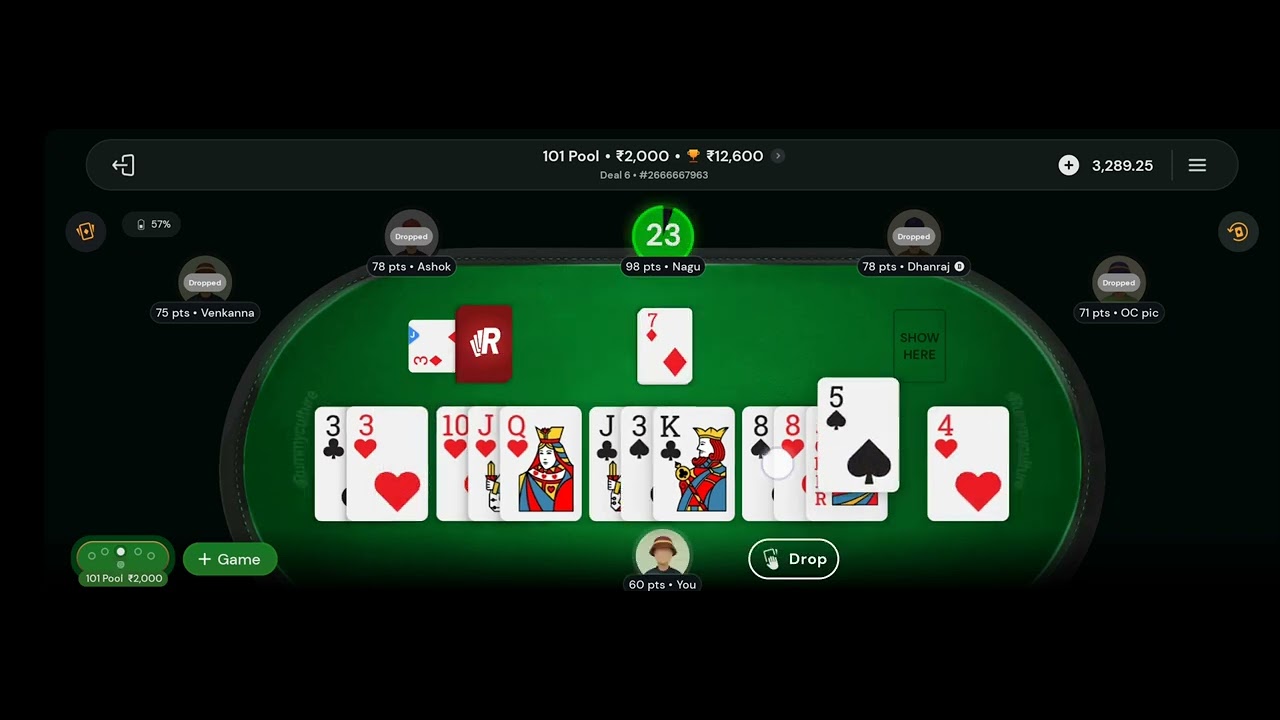 RUMMY CULTURE 101 POOL ( 12,800 won no split) - YouTube