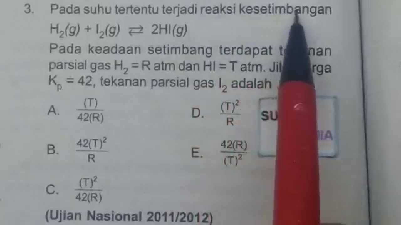 Cara mudah mencari tekanan parsial pada kesetimbangan - kimia SMA - YouTube