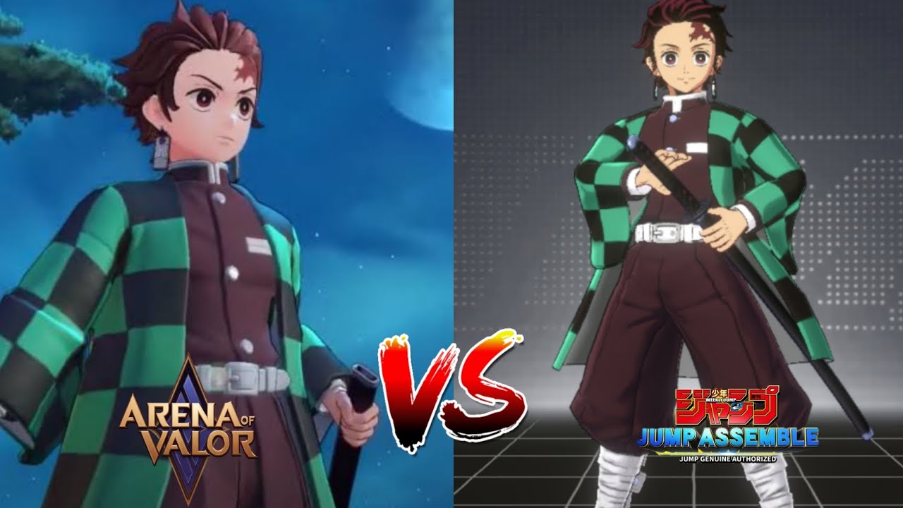 TANJIRO KAMADO | JUMP ASSEMBLE & ARENA OF VALOR COMPARISON - YouTube
