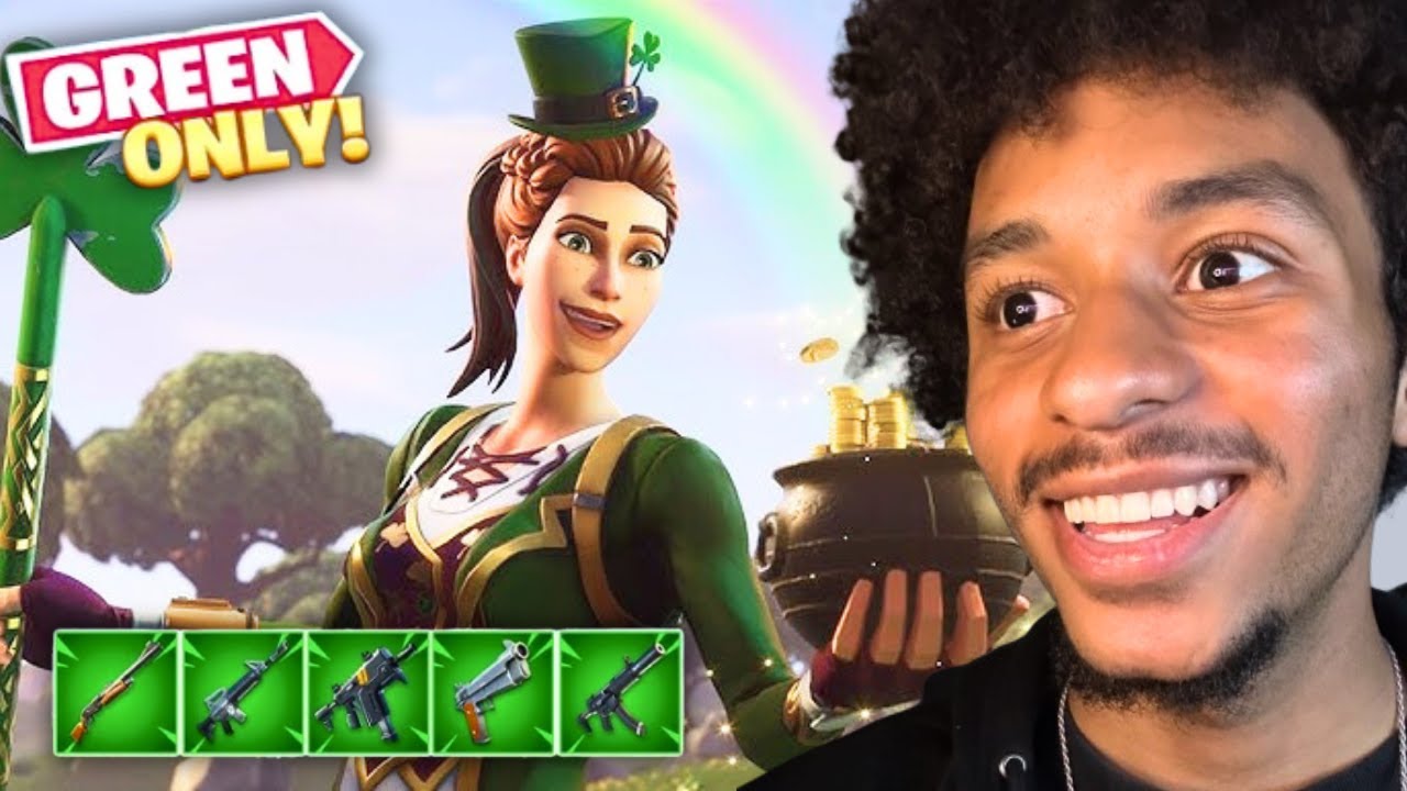 St. Patrick Day GREEN ONLY Fortnite *CHALLENGE* - YouTube