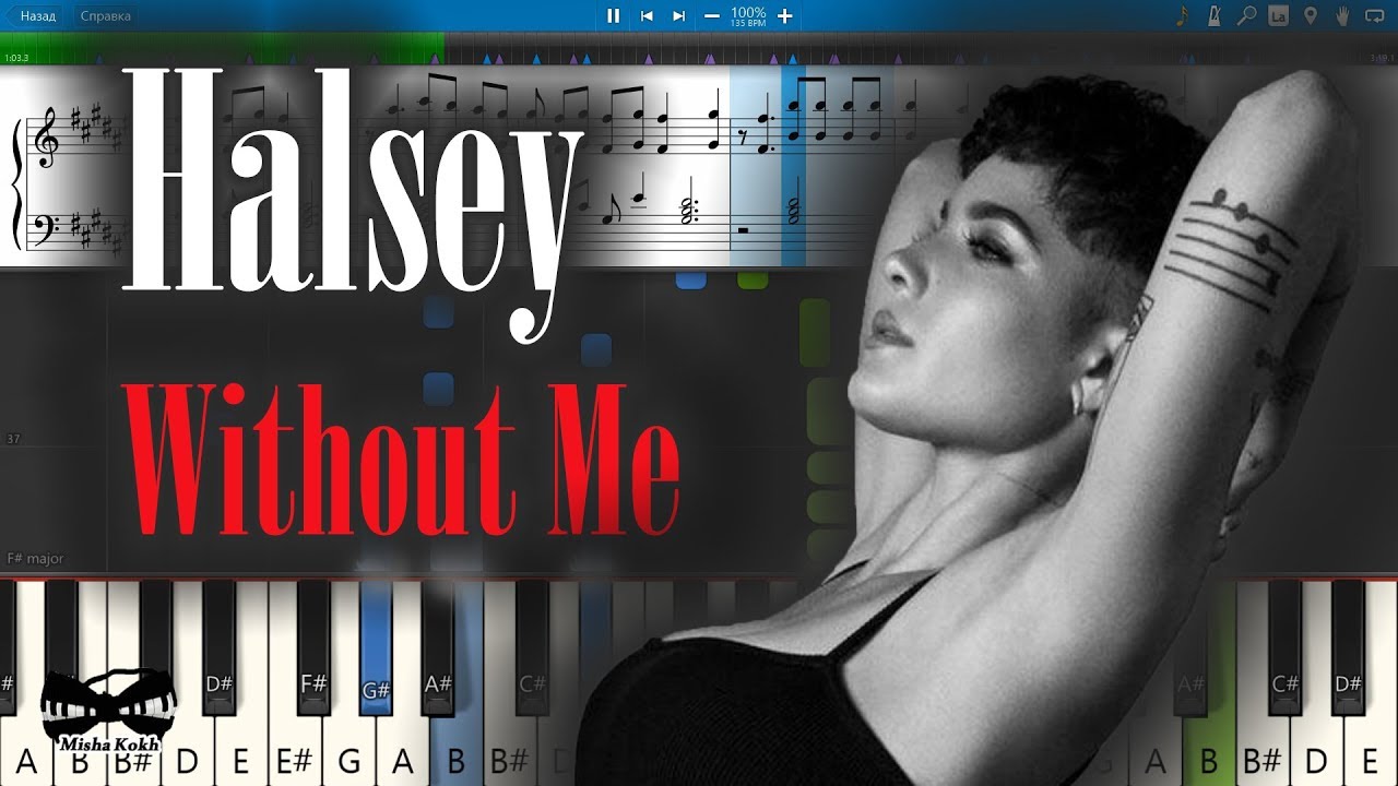 Halsey - Without Me [Piano Tutorial | Sheets | MIDI] Synthesia - YouTube