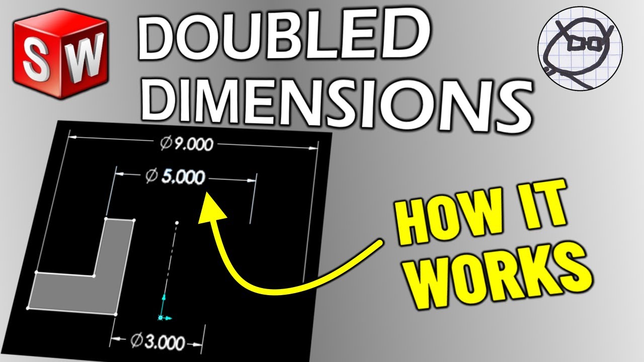 SOLIDWORKS Doubled Dimensions for Revolved Parts - YouTube