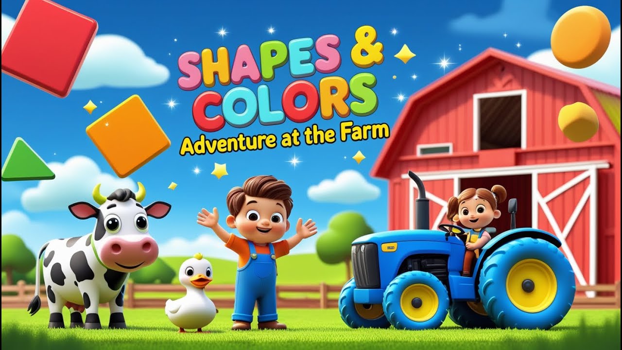 Shapes & Colors Adventure with the Farm Animals | Preschool Learning ...