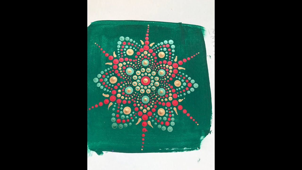Self Care Rocks - Christmas Mandala tutorial - YouTube