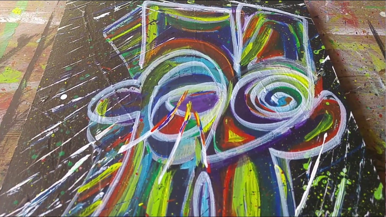 How to do simple abstract art,Single-stroke painting technique,Use of ...