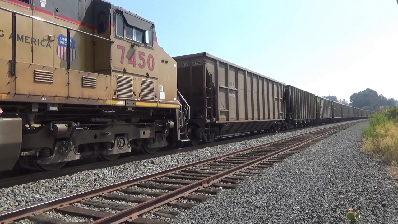 UP 8794 with the Empty Coal Buggies 15aug18 - YouTube