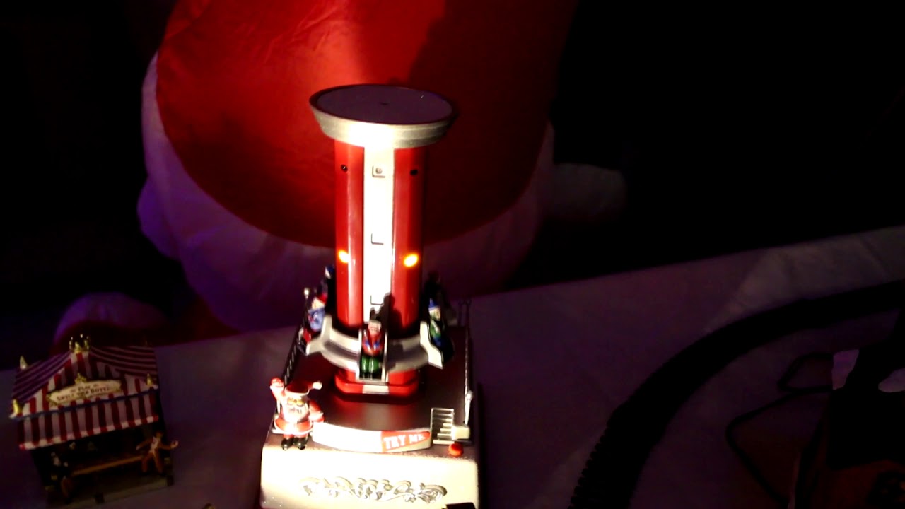 PAC Animated Drop Tower Ride Christmas Decoration - YouTube