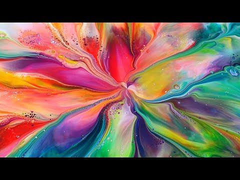 (573) Rainbow Flower | Re-dipping Technique | Paint & Water Only ...