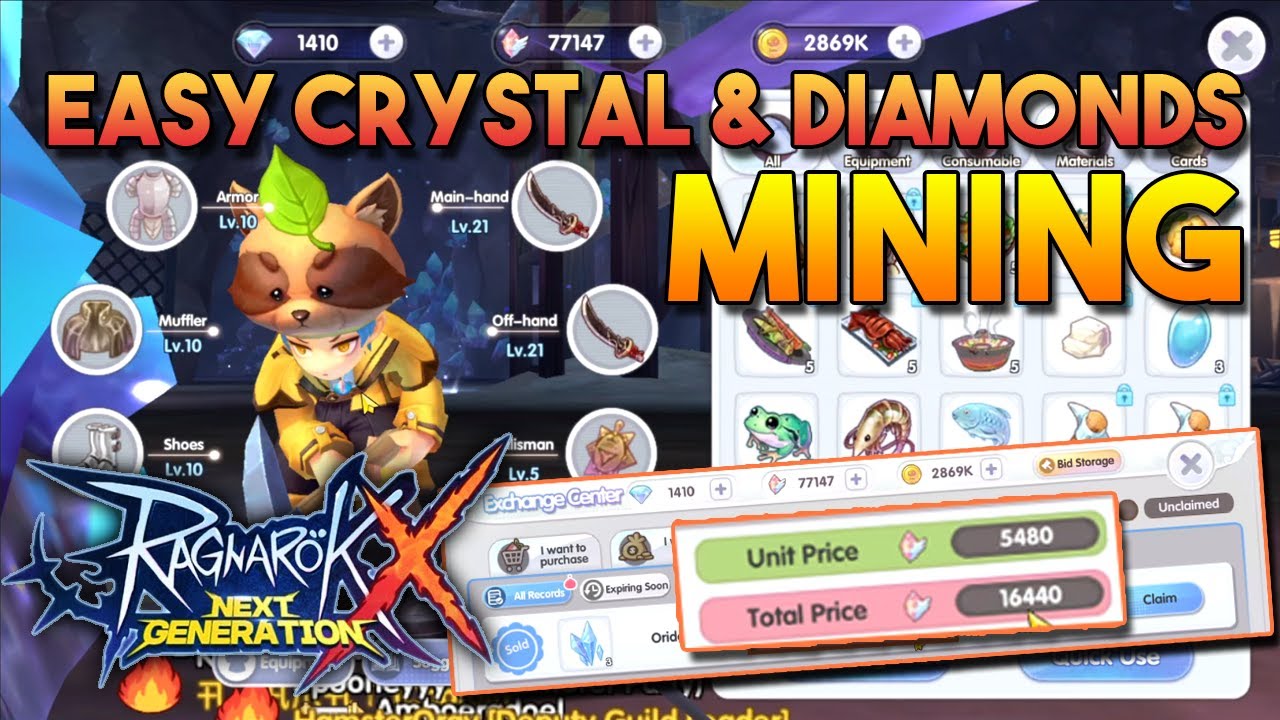 HOW TO FARM CRYSTALS & DIAMONDS FAST THROUGH MINING - RAGNAROK X: NEXT ...