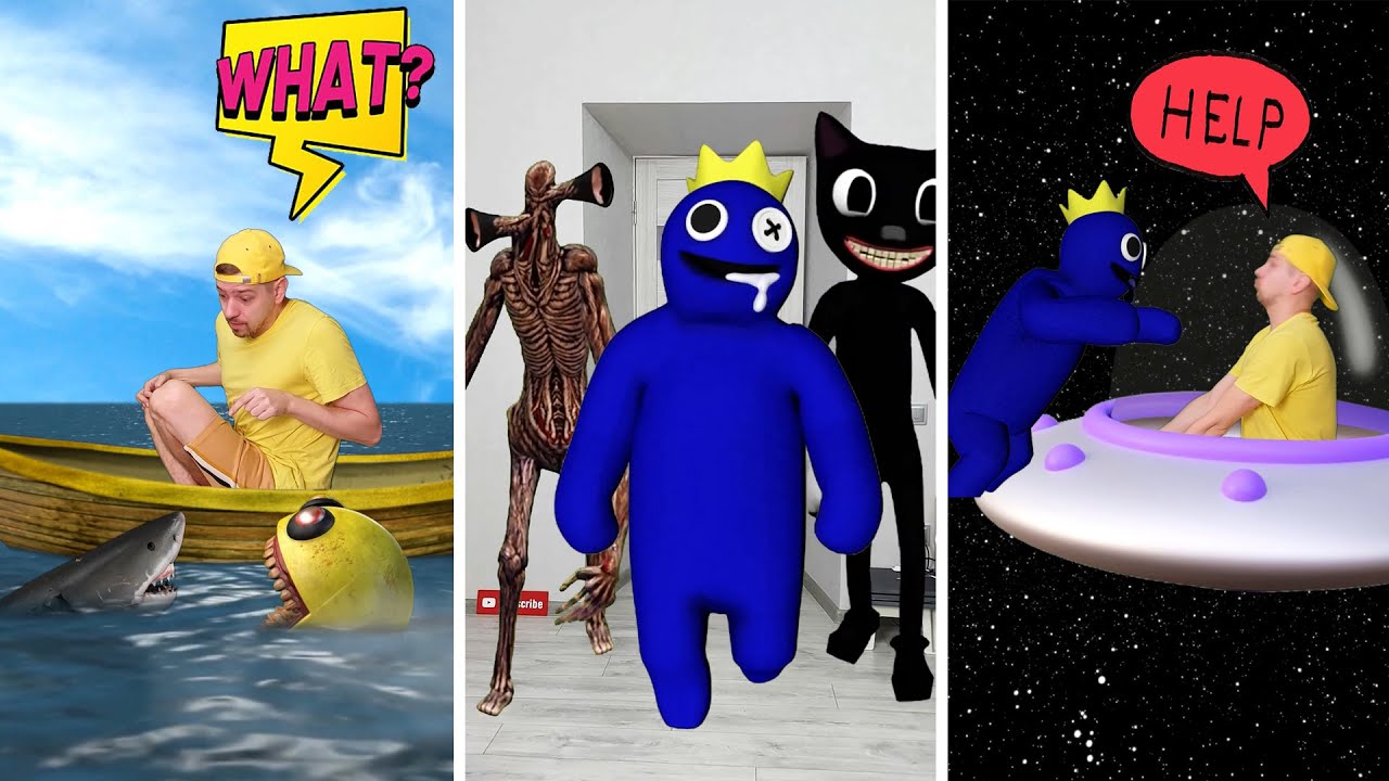 Siren Head, Blue Rainbow Friends, Pacman, Cartoon Cat in real life ...