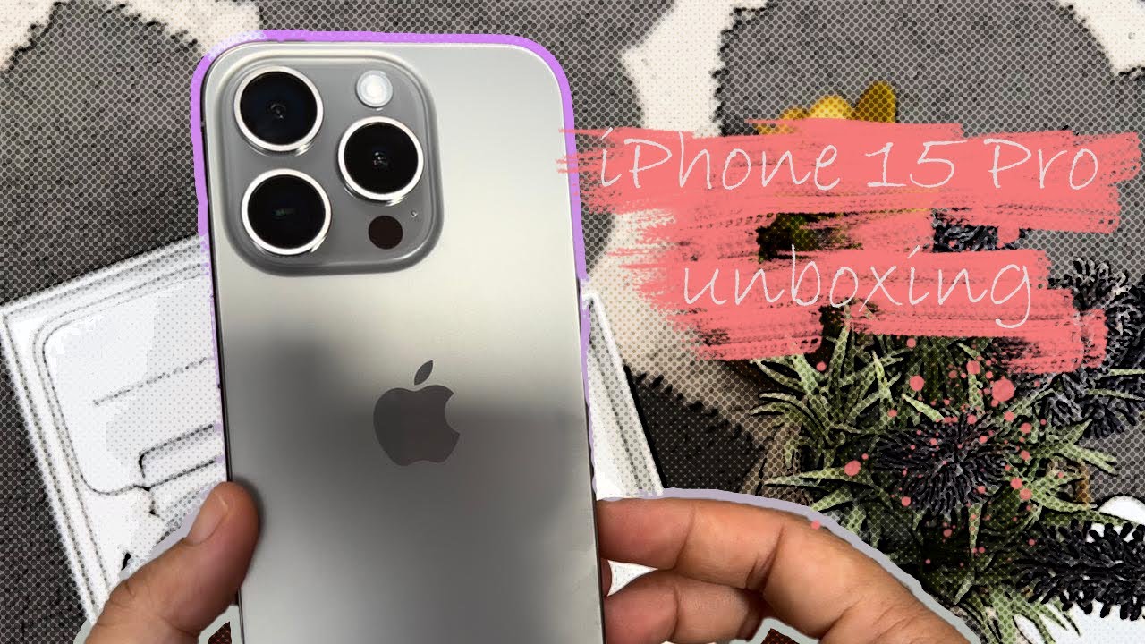 iPhone 15 Pro Natural Titanium unboxing + accessories - YouTube