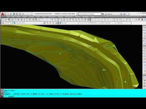 AutoLisp source code for the intersection of 2 3DFACE and contour lines ...