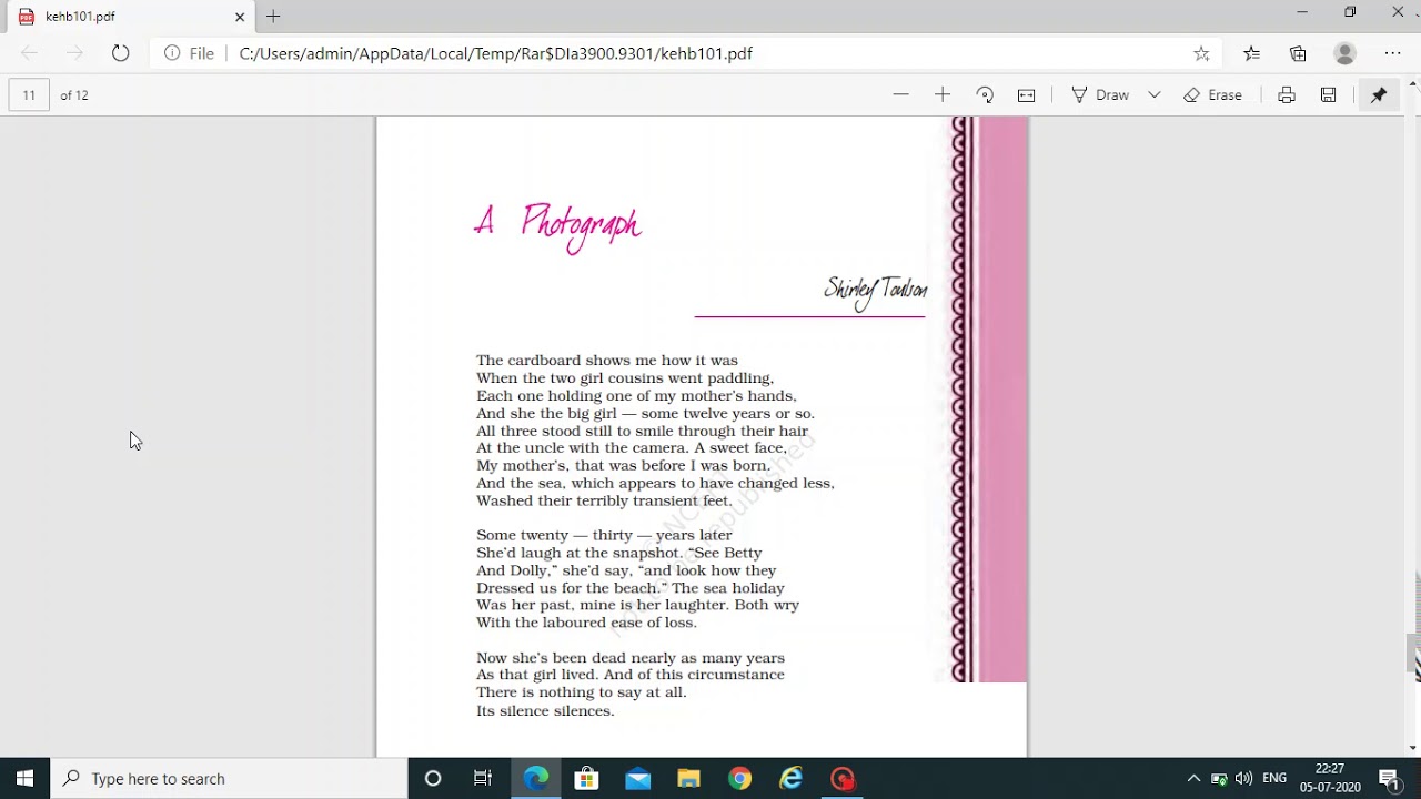 English Class 11 Hornbill Poem 1 A Photograph YouTube english-class-11-hornbill-poem-1-a-photograph-youtube