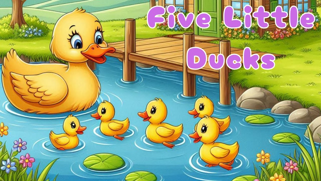 Five Little Ducks Went Swimming One Day - Nursery Rhymes Song for ...