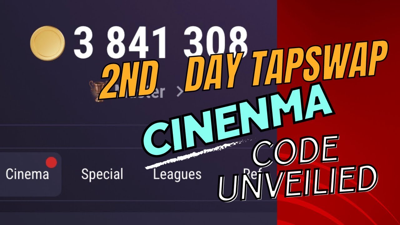 TAPSWAP CINEMA CODE FOR DAY2| 200000 COINS FOR GRABS - YouTube