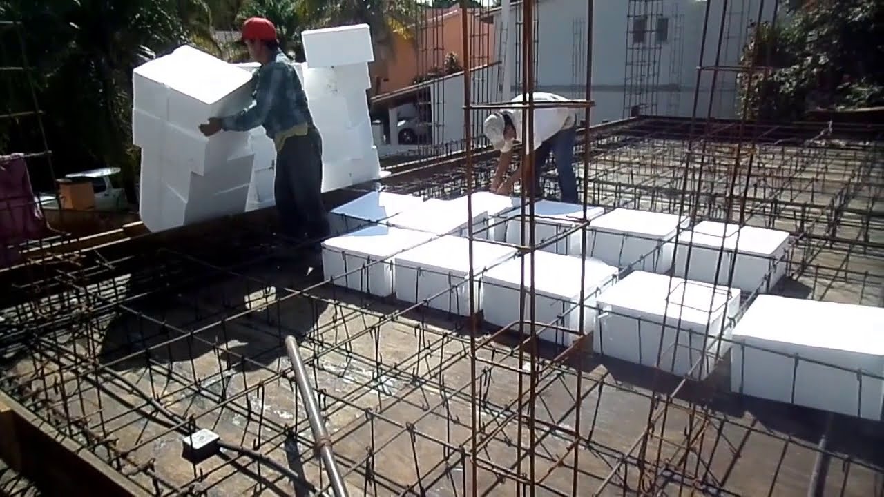 Casetón de poliestireno, colocación para losa nervada. - YouTube