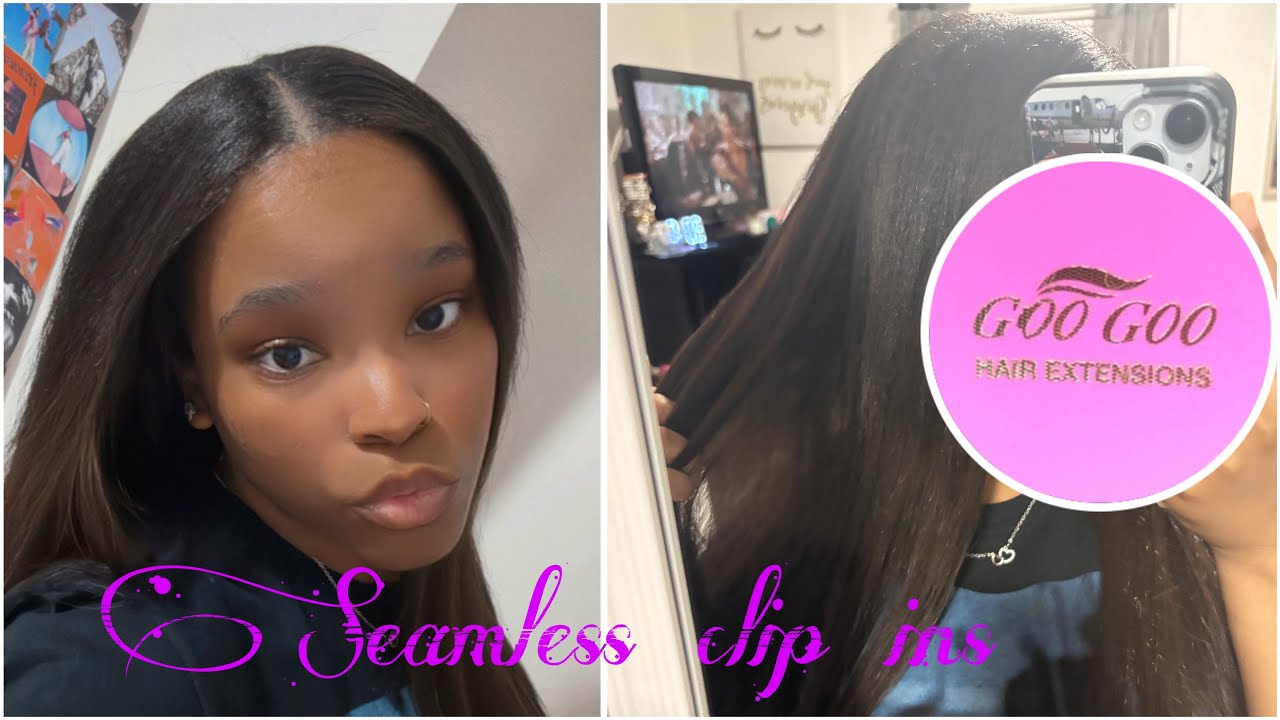 Goo goo seamless hair extensions review | install - YouTube
