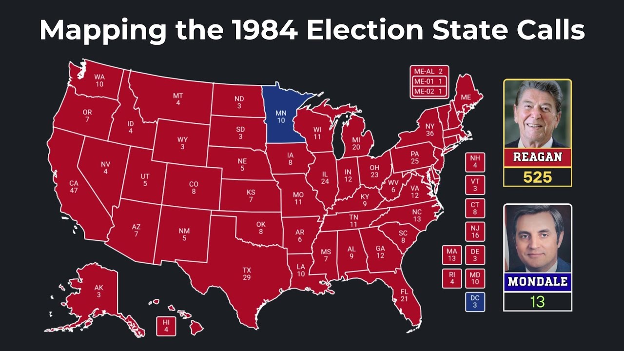 Mapping the State Calls for the 1984 US Presidential Election - YouTube