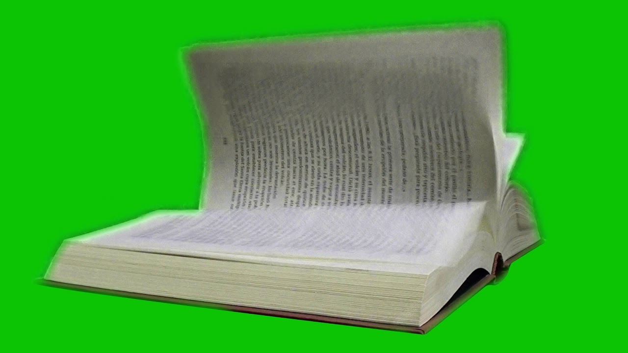 Green screen book paper turn - YouTube