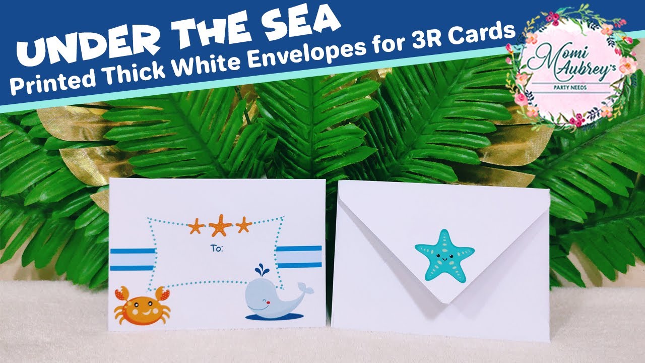 Under the Sea Theme Printed Thick white Envelopes for 3R Cards - YouTube