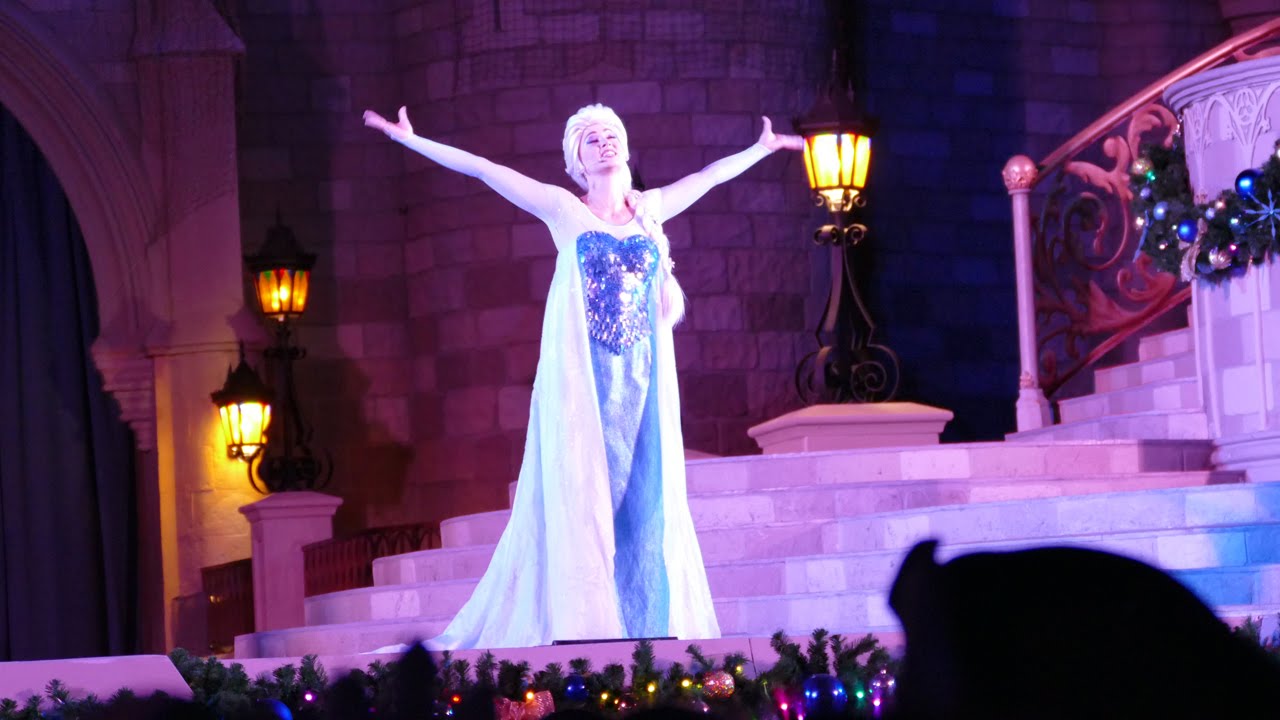 Frozen Holiday Wish Elsa Castle Lighting - YouTube