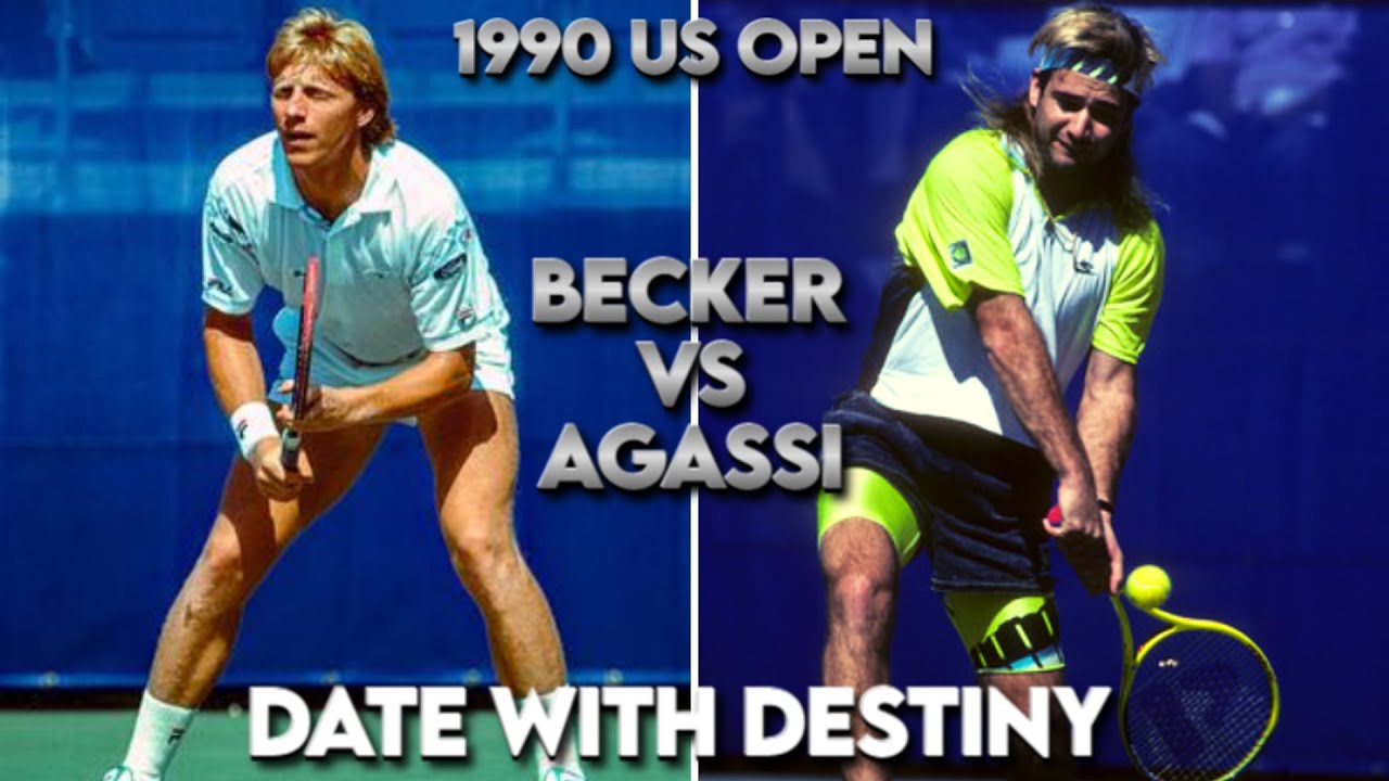 Andre Agassi VS Boris Becker - 1990 US Open Semi-Finals - Date with ...