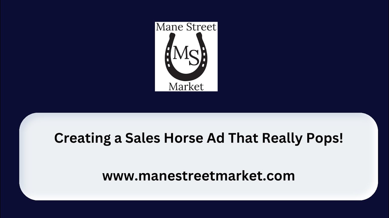 Creating a sales horse ad that really pops! - YouTube