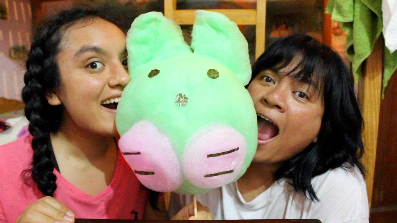 Eating Filipino Bunny Shaped Cotton Candy MUKBANG - YouTube