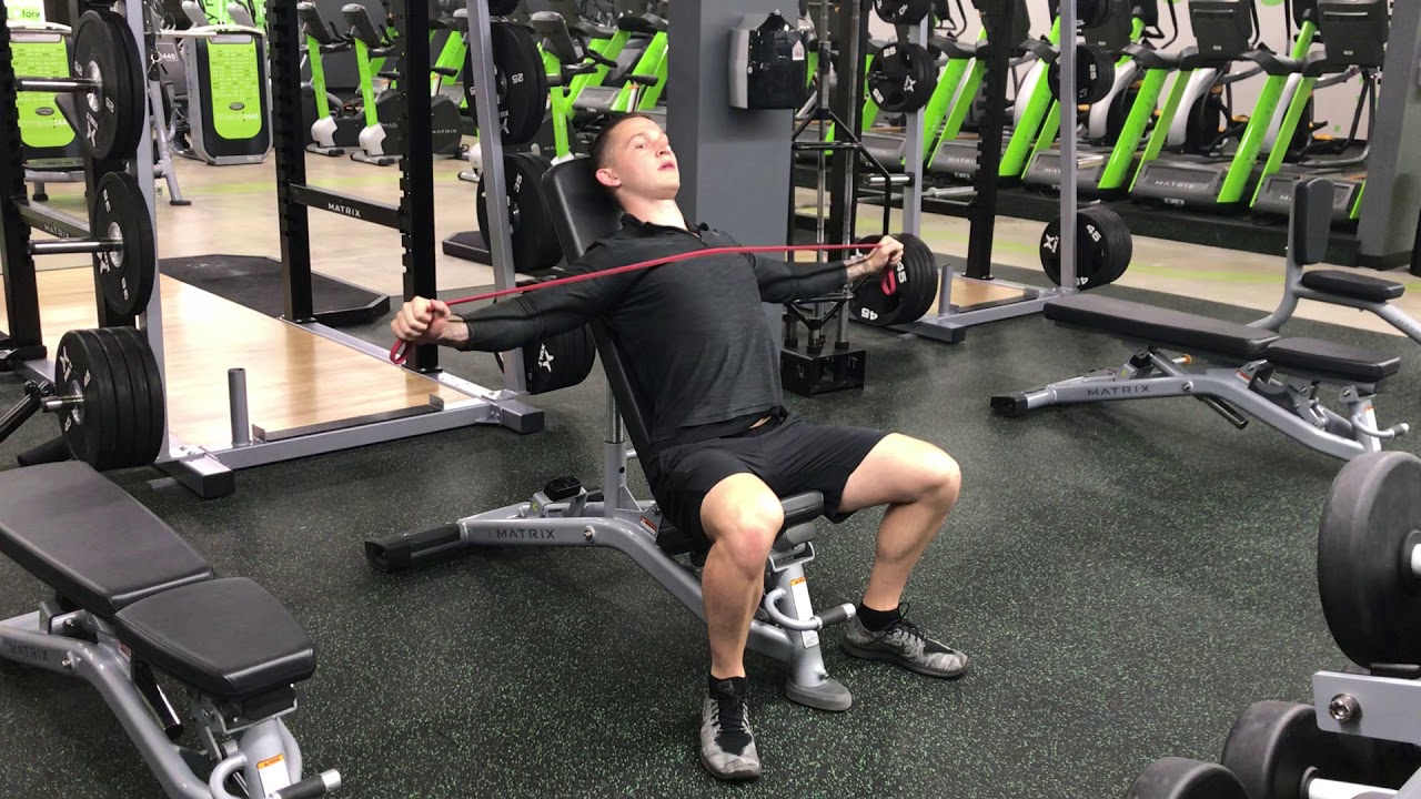 High Incline Supine Band Pull Apart | SamForget.com - YouTube