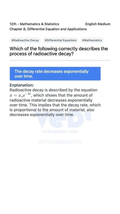 Radioactive Decay Process Explained 12th Math Statistics - YouTube
