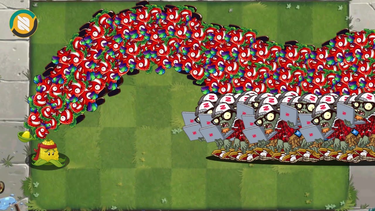 Plants Vs Zombies 2 !! 50 Plants Max Level Vs 100 ZCorp HelpDesk Zombie ...