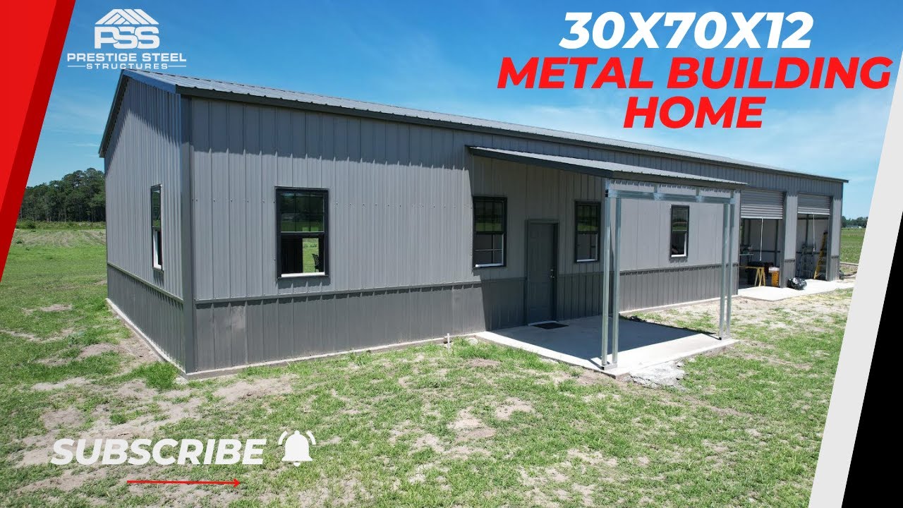 30x70 Barndominium Home Build - Prestige Steel Structures - YouTube