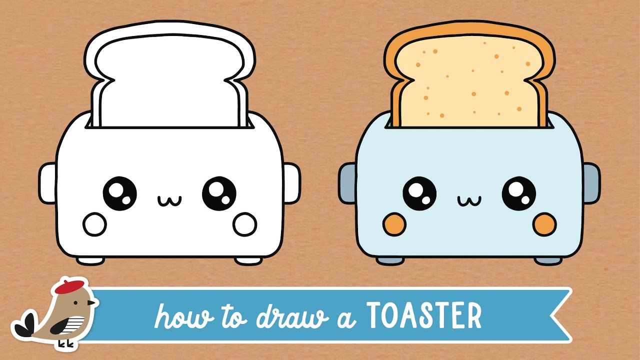 How To Draw A Cute Toaster | Easy Drawing For Kids - YouTube