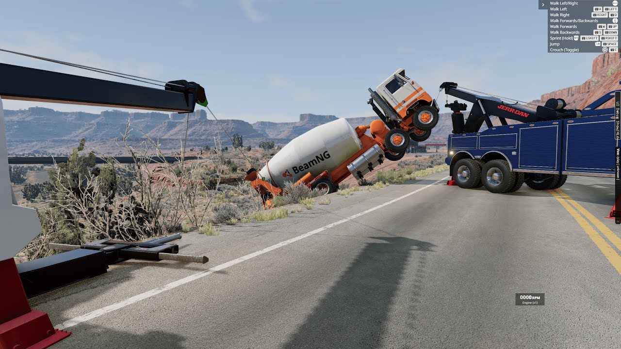 BeamNG Using 50 ton Wrecker to winch out a broken down truck. - YouTube