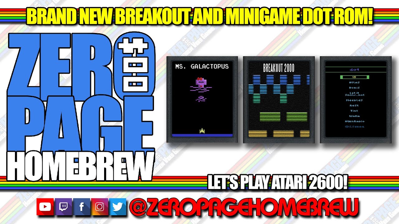 Ms. Galactopus, Breakout 2000, Dot (Minigames): ZeroPage Homebrew - YouTube