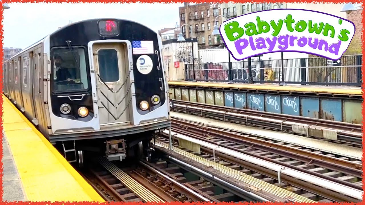 MTA Subway Train NYC M & J Trains Marcy Ave to Chambers Street Station ...