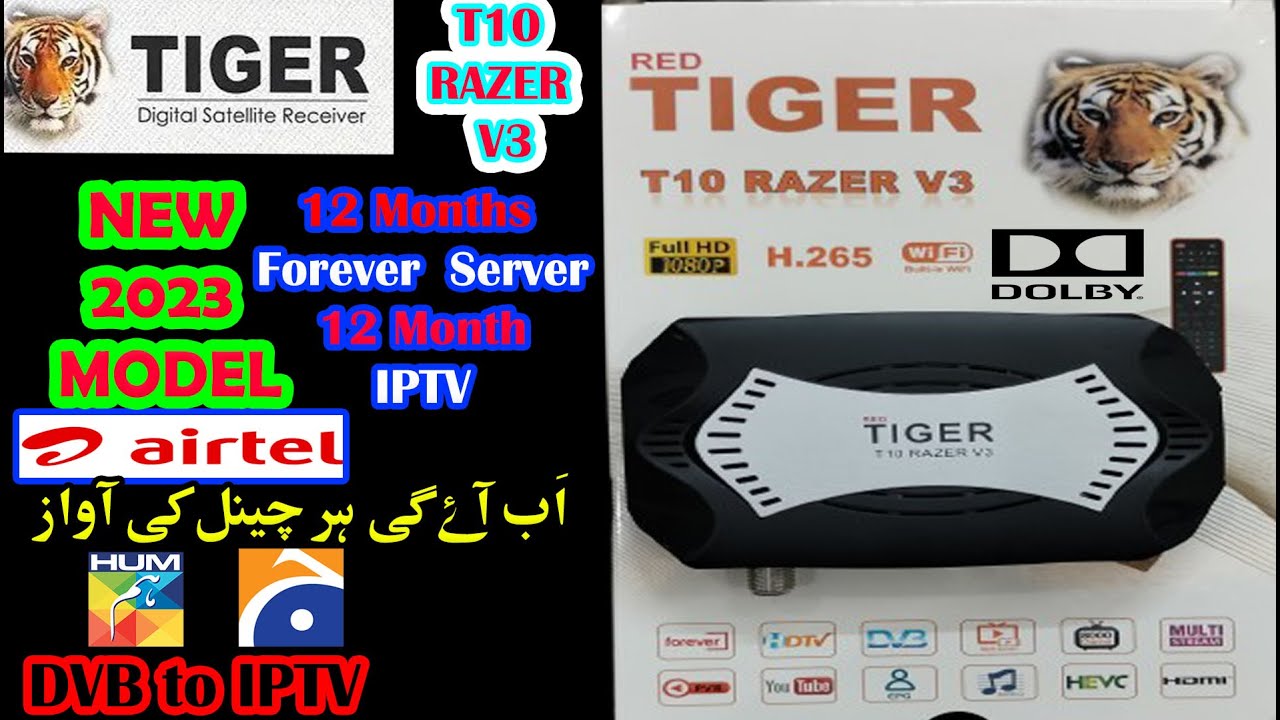 New Model 2023 | Tiger T10 Razer V3 Dish Receiver || Neya Model 2023 ka ...