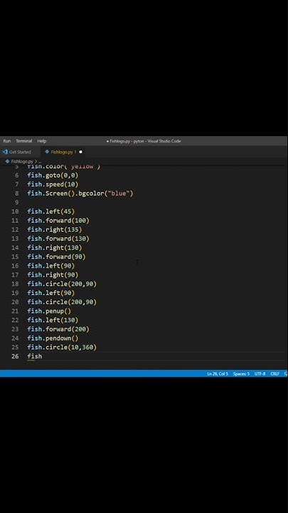 Fish logo drawing using python turtle | python graphics - YouTube