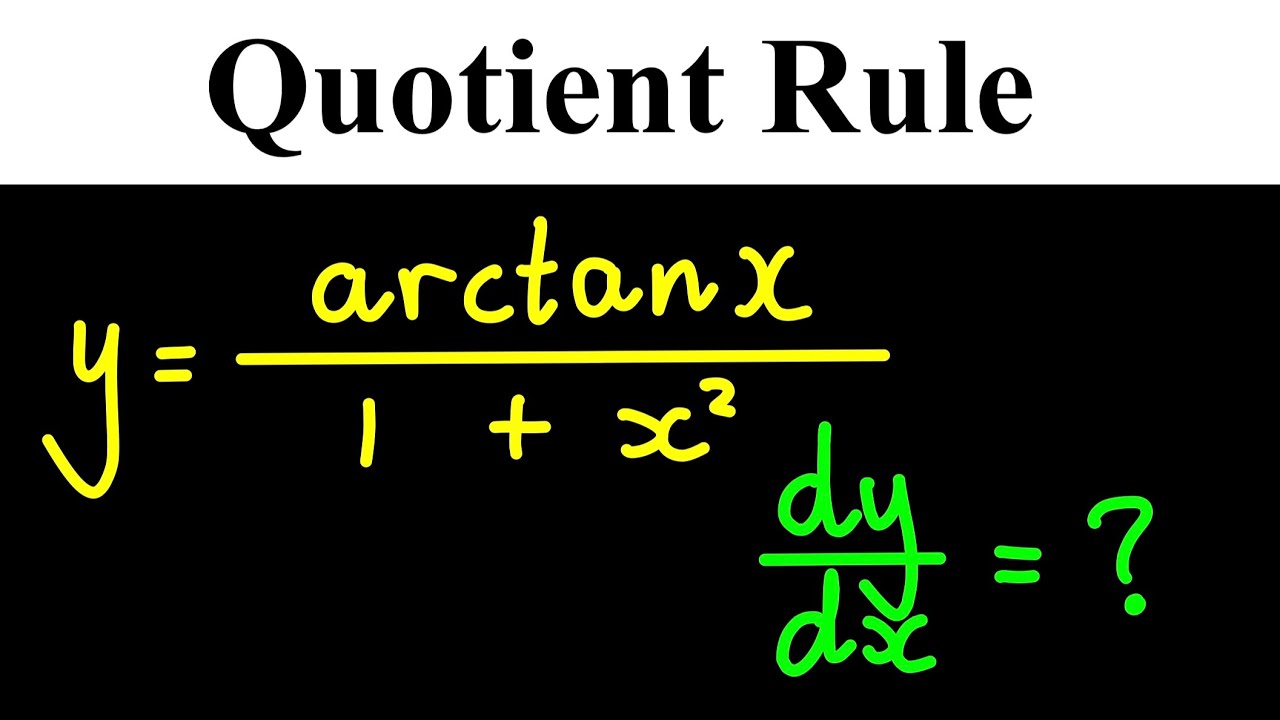 Quotient Rule Explanation and Example - YouTube