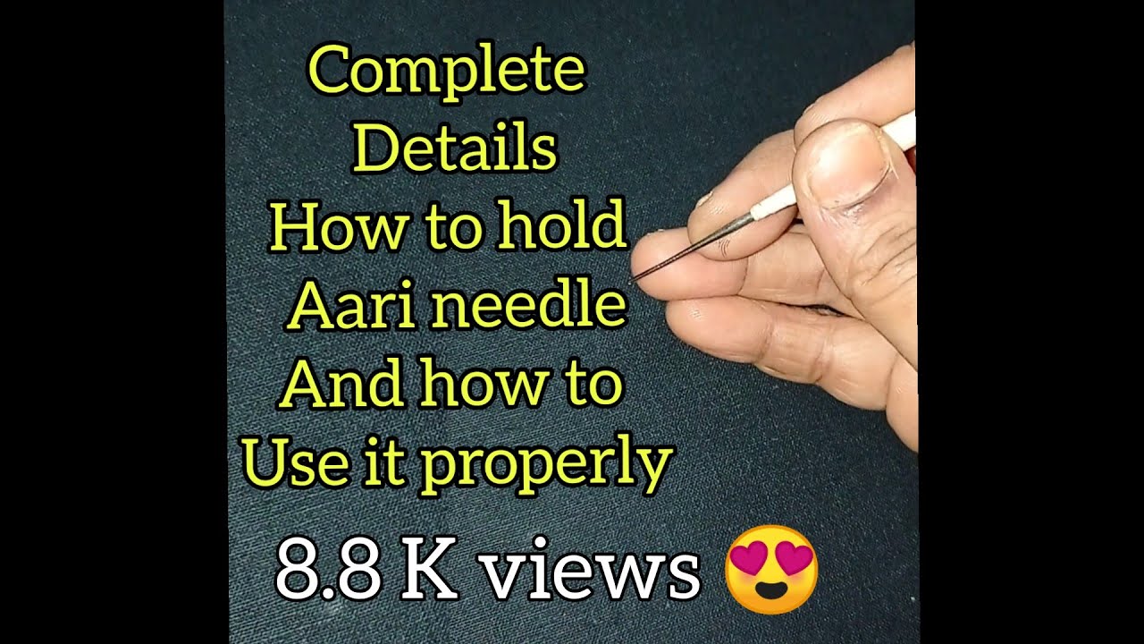 Deekshu Aari Creatives / how to hold aari needle properly / chain ...