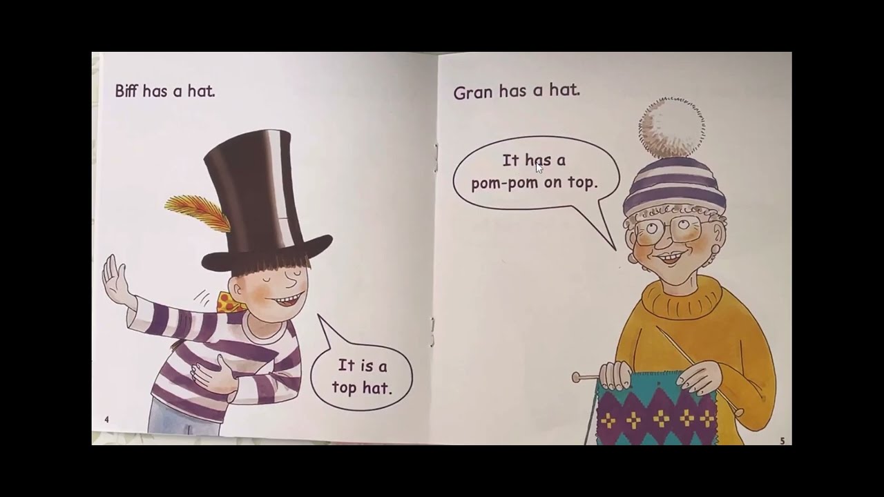 Oxford Reading ORT Phonics Level 1+ Hats read aloud Biff Chip and ...