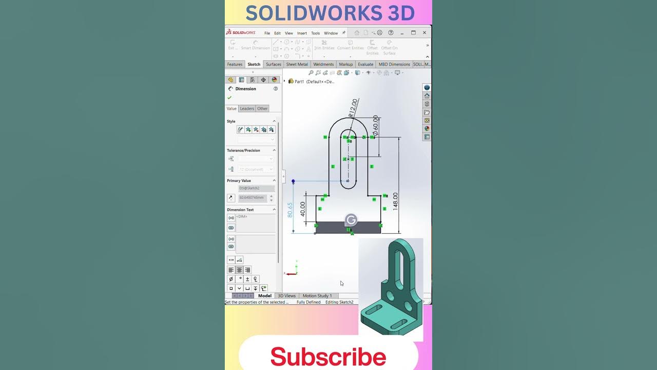 SolidWorks part modeling #solidworkstutorial #solidworks3d #solidworks - YouTube