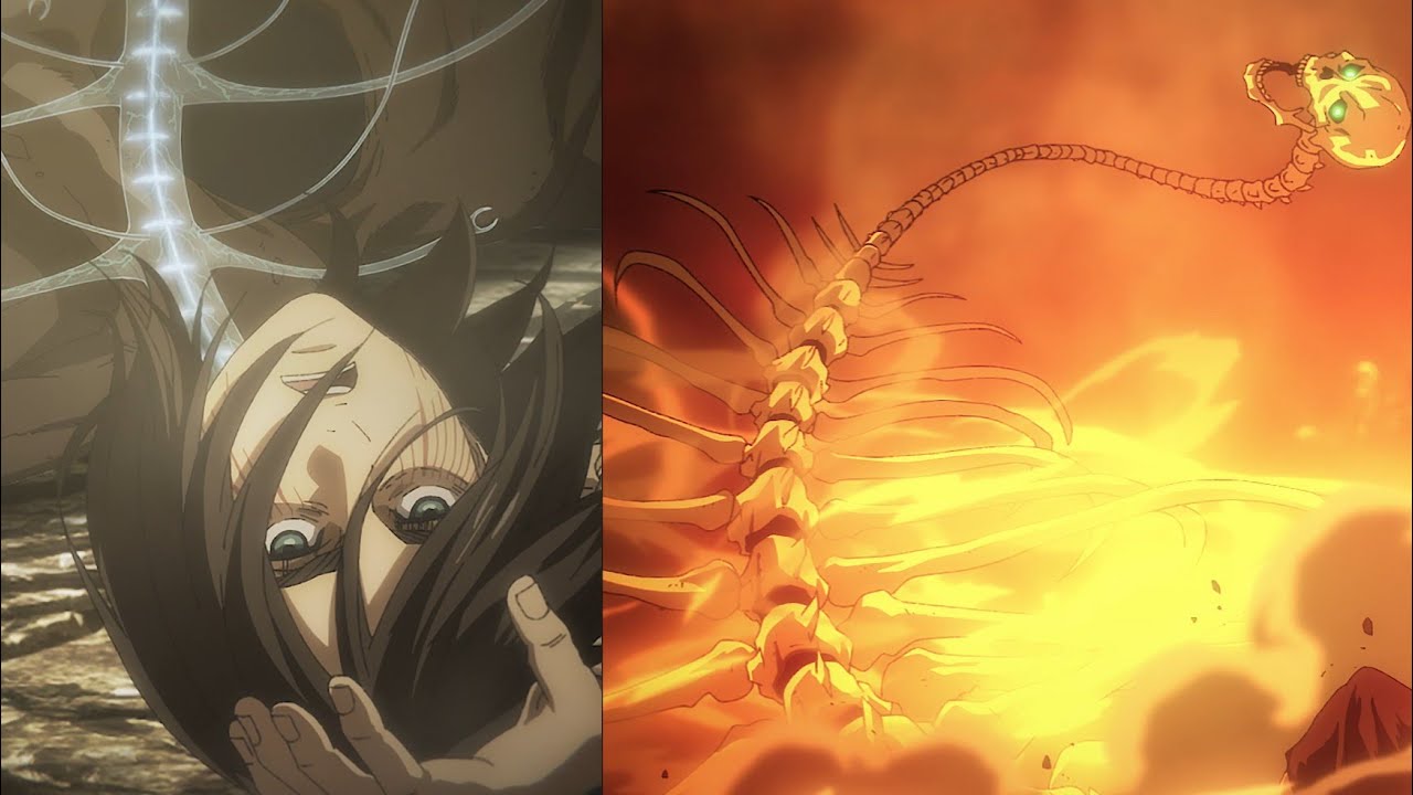 Rumbling begins ~ Eren Founding Titan Transformation🔥🔥 - YouTube