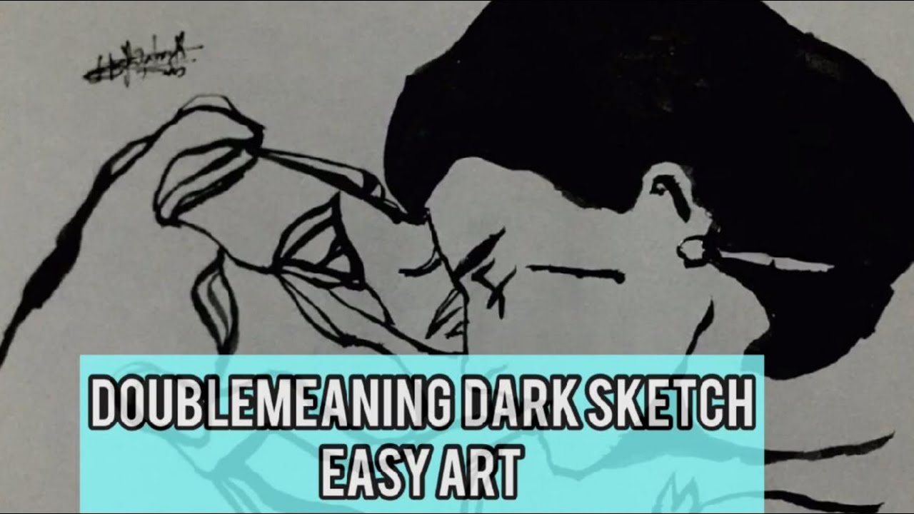 double meaning dark sketch easy art|how to draw double meaning art ...