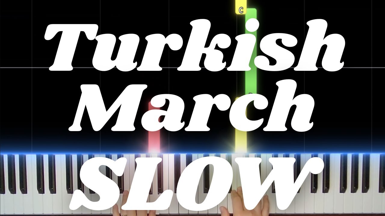 Turkish March - Slow Practice - Easy Piano - Beginner Tutorial - YouTube