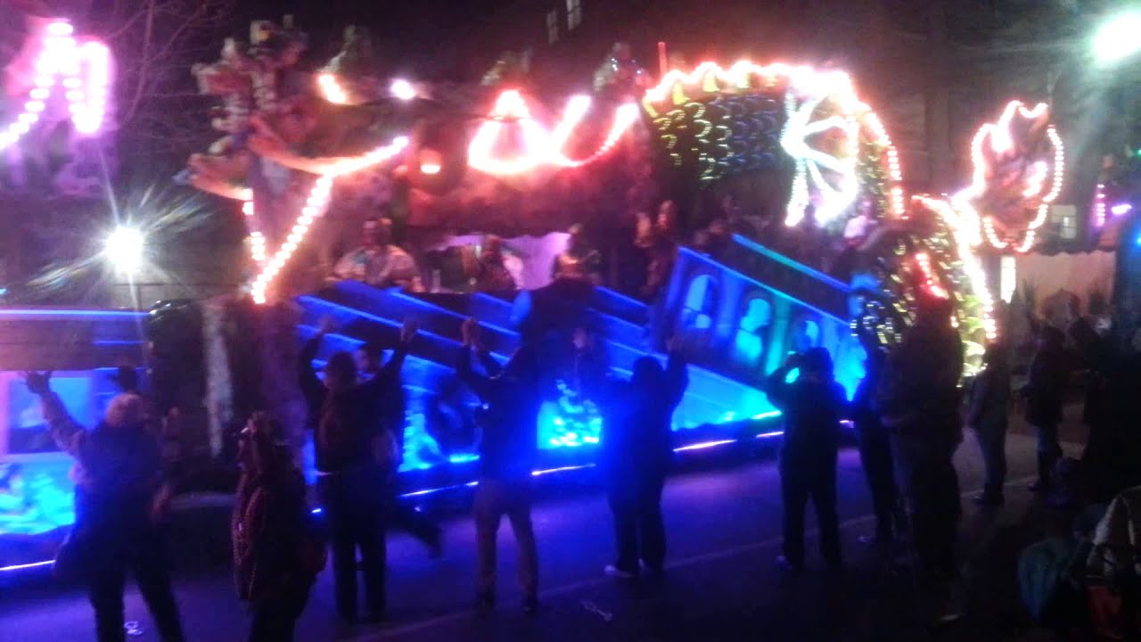 Orpheus Dragon Float Mardi Gras New Orleans 2/8/2016 - YouTube