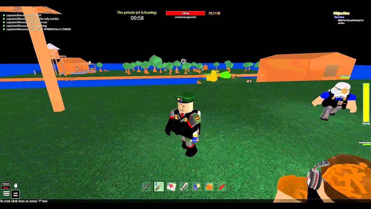 Roblox: R2D | Minigun and Rambo Knife | Campfire Chaos 1 - YouTube