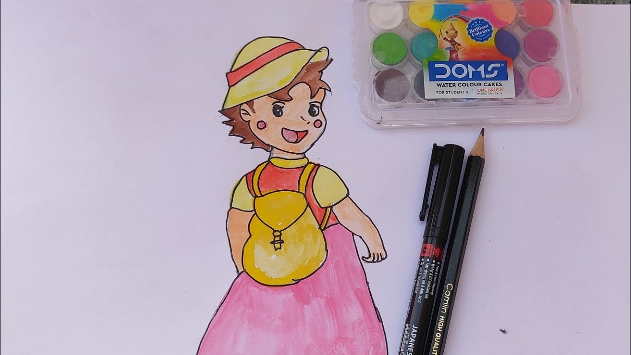 How to draw Heidi | chutti tv ||Heidi, girl of the Alps Drawing with ...