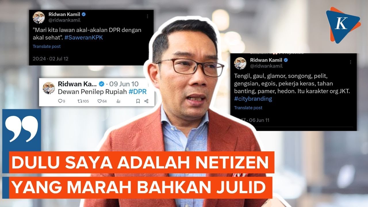 Ridwan Kamil Minta Maaf Soal Cuitan Lamanya Akui Kurang Bijak Dan