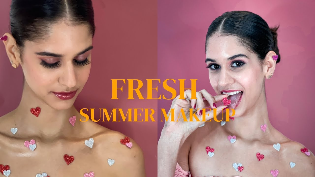 Fresh pink summer inspired makeup look - YouTube